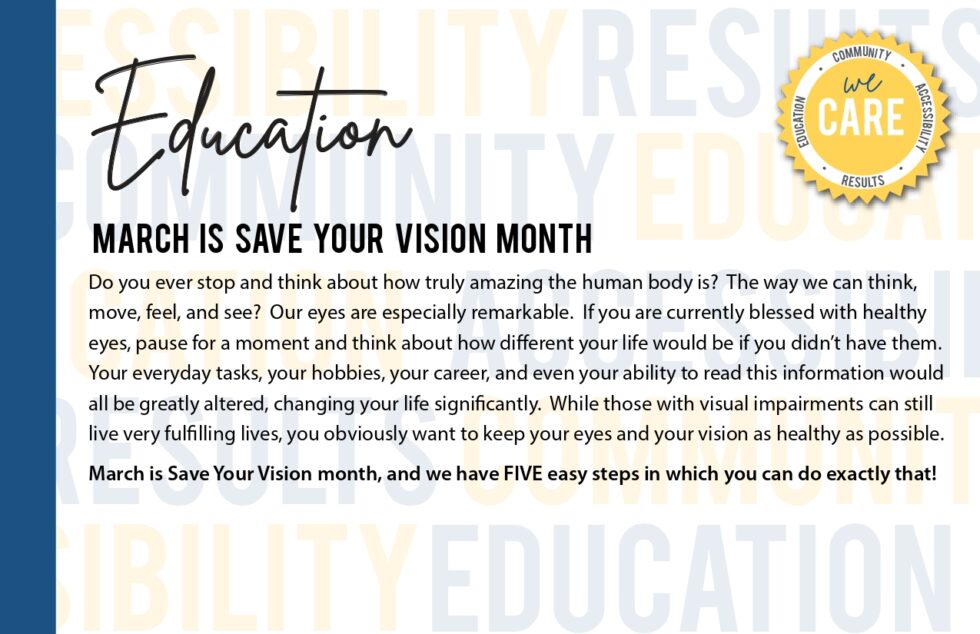 March is Save Your Vision Month! | Lancaster Health Center